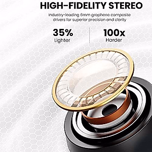 UGREEN HiTune T1 Wireless Earbuds with 4 Microphones, HiFi Stereo Bluetooth Earphones with Deep Bass Mode, ENC Noise Cancelling for Clear Calls, Touch Control, IPX5 Waterproof, 24H Playtime, Black