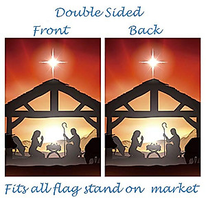 ShineSnow Traditional Winter Christmas Scene Story Garden Yard Flag 12"x 18" Double Sided Polyester Welcome House Flag Banners for Patio Lawn Outdoor Home Decor