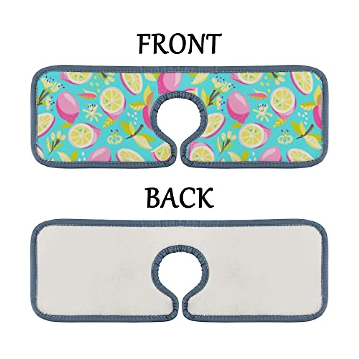 Kitchen Faucet Absorbent Mat 4 Pieces Pink Yellow Lemons Faucet Sink Splash Guard Bathroom Counter and RV,Faucet Counter Sink Water Stains Preventer