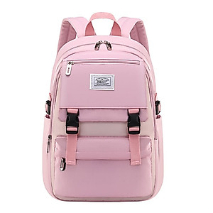 Pink School Bag Backpack for Teen Boys Girls Elementary Middle Bookbag Casual Daypack for Kids