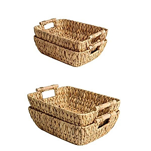 StorageWorks Hand-Woven Storage Baskets Set