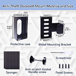 HTCELLE Anti-Theft Video Doorbell Mount, No Drill Ring Doorbell Holder for Apartment Hotel Rental Homes, Compatible with Ring Wireless Video Doorbell 4/3/3 Plus/2/1/Pro/2021/(2020 Release)