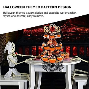 Luxshiny Halloween Decor Desktop Stand Fruitcake Desktop Decor Cake Serving Stand Party Cupcake Holder Halloween Party Decor Versatile Storage Bracket Pastry Stand Multi-Layer Paper