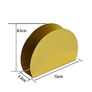 1pc Gold Semicircle Stainless Steel Napkin Holder Tissue Dispenser Rust Resistant Serviette Napkin Case Display for Kitchen, Dining Tables, Parties, Countertops, Restaurant and Bars