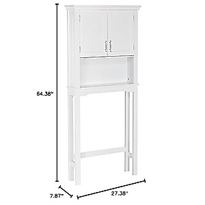RiverRidge, White Somerset Bathroom Over the Toilet Storage Spacesaver with Open Shelf and Two Doors