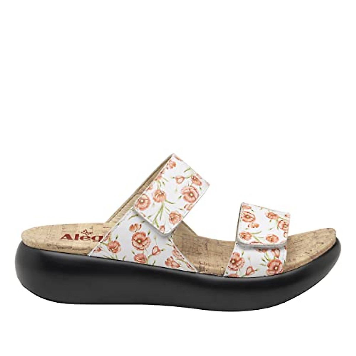 Alegria Womens Bryce Poppy Pop Leather Slide Sandal 9 M US