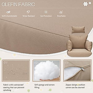 BULEXYARD Patio Wicker Stationary Egg Chair with Legs, Indoor Outdoor Oversized PE Rattan Egg Lounge Chairs for Garden, Backyard, Living Room, Bedroom(Brown/Brown, 2 Pcs)