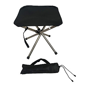 LIBOSULV Folding Camping Stool, Compact Chair, Super Compact, for Travel, Hiking, Camping, Gathering, Barbecue, with Carry Bag, Storage Size 12.99"x2.56"x2.56"