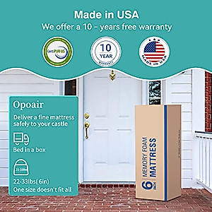 Opoiar Full Mattress,6 Inch Green Tea Memory Foam Mattress in a Box with Breathable Cover,Medium Firm/CertiPUR-US Certified/Pressure Relieving/Made in USA (by-Igo)