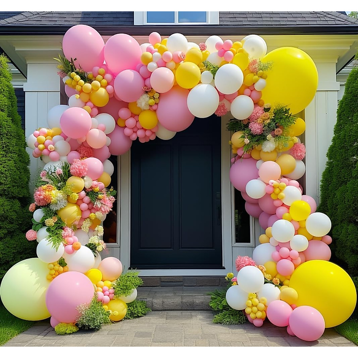 Yellow Balloon Different Sizes Latex Double Stuffed Matte Yellow Balloon Garland Arch Kit for Birthday Baby Shower Wedding Lemon Sunflower Party Decor