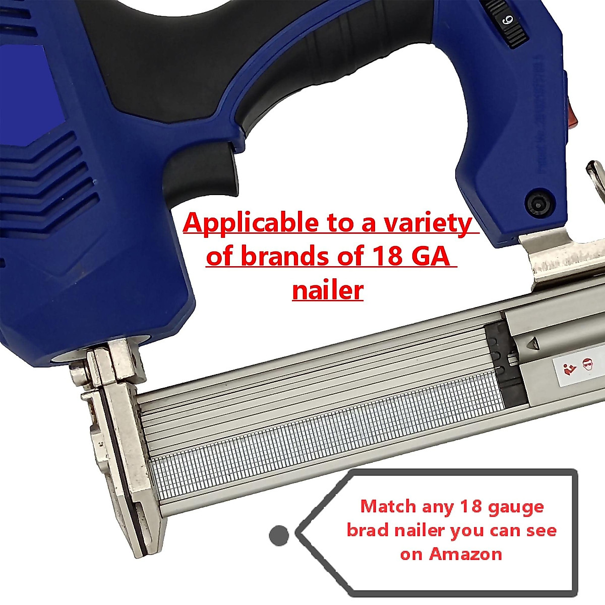 SimCos 18 Gauge Brad Nails 4 Sizes (2",1-1/2",1-1/4",3/4") Galvanized 18 GA Nail Gun Nails Assorted and Small Finishing Nails for Pneumatic, Electric Brad Nailer (Assembly 1000)