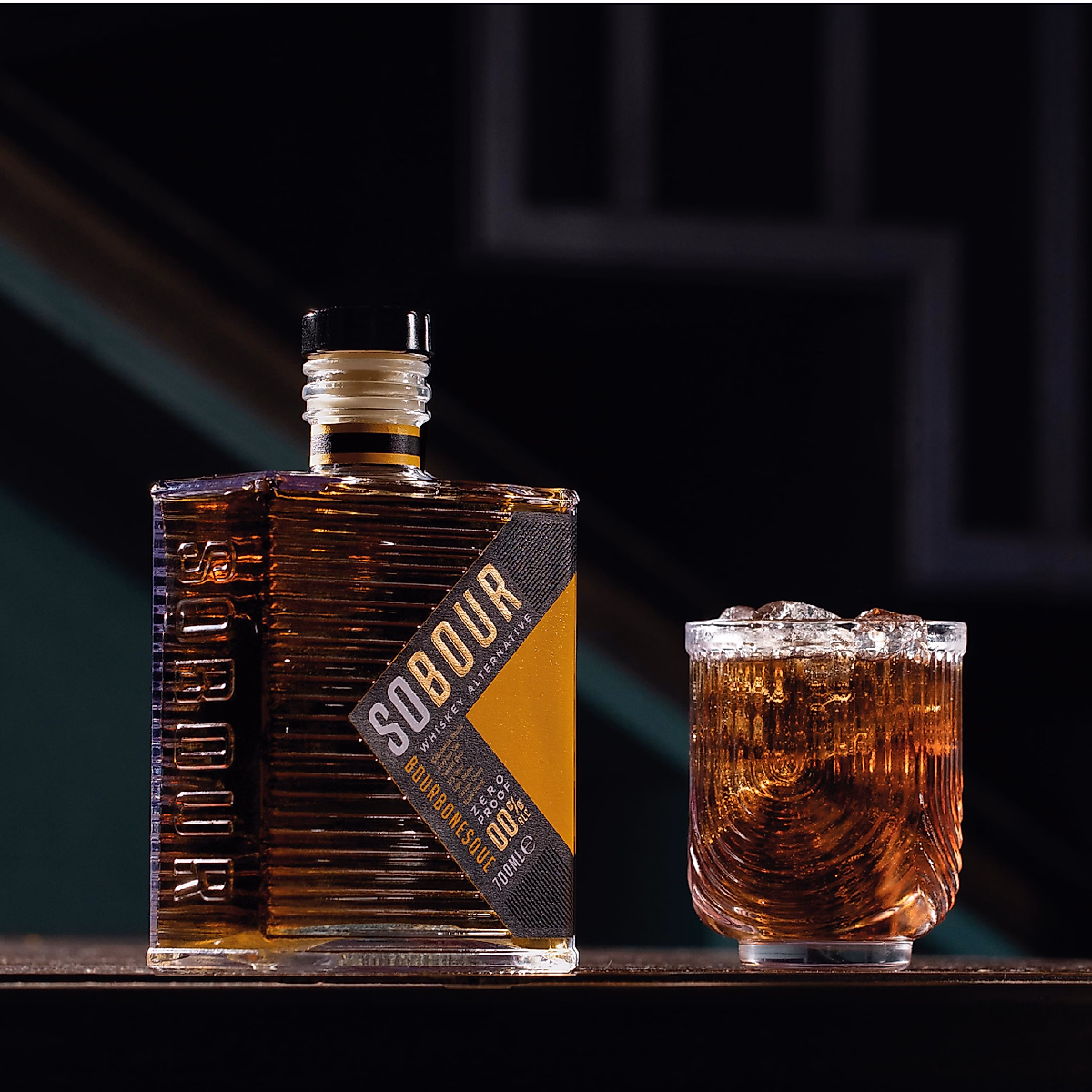 SOBOUR Bourbonesque Non Alcoholic Whiskey, Smooth and Indulgent Award Winning Non Alcoholic Spirits, 0.0% ABV. - Halal, Low Sugar, Vegan and Gluten Free, Part of the Spirits of Virtue Range (700ml)