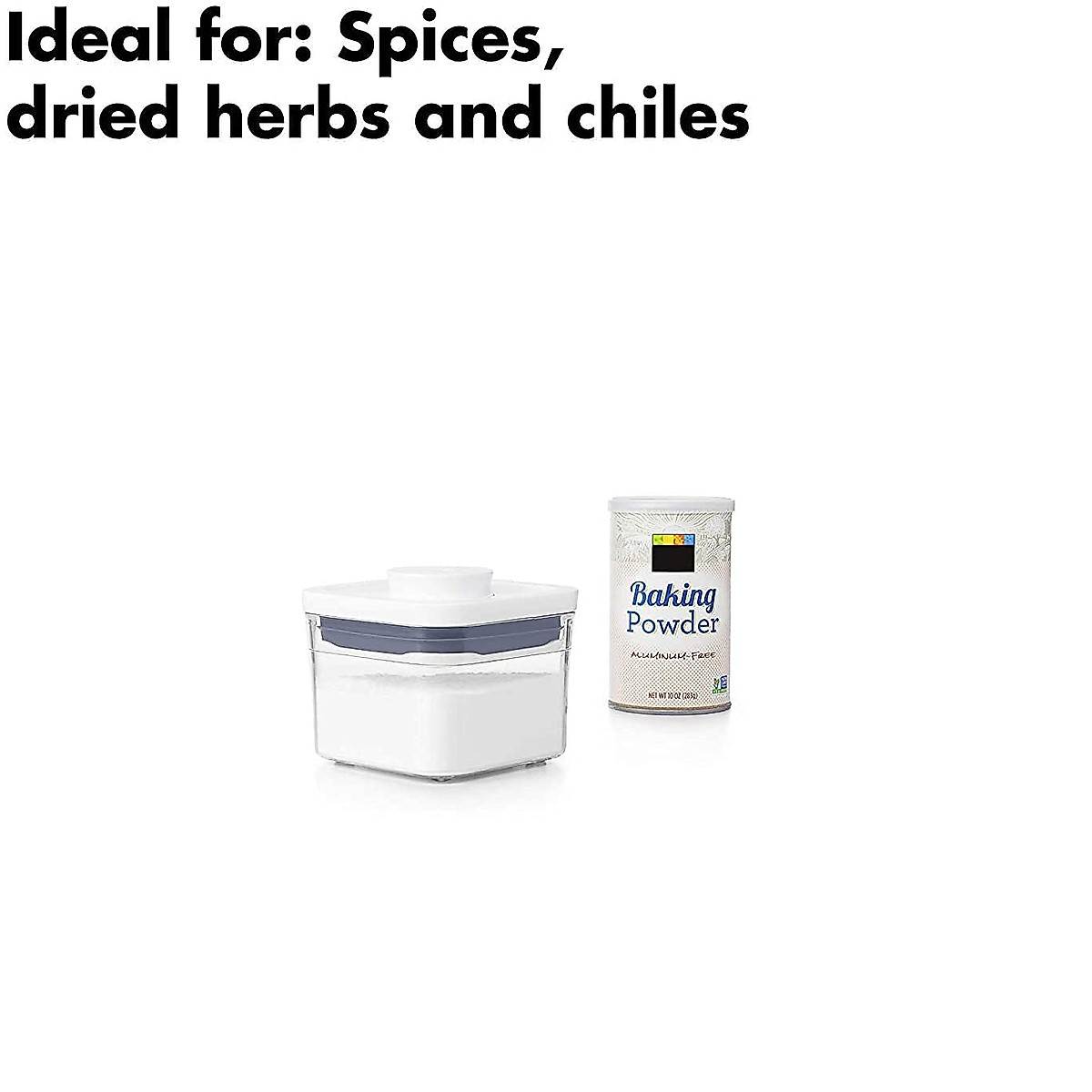 OXO Good Grips POP Container - Airtight Food Storage - 0.4 Qt Square (Set of 4) for Dried Herbs and More