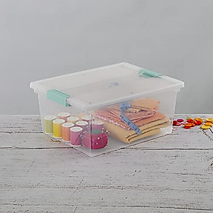 Sterilite Deep Clear Plastic Stackable Storage Container Bin Box Tote with Clear Latching Lid Organizing Solution for Home & Classroom, 4 Pack
