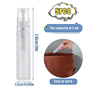 KINBOM 5pcs Perfume Atomizers Refillable, Plastic Spray Bottles for Travel Mister Empty Spritzer Bottles for Hair Face Plants (5ml)