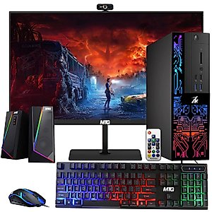 Computer Desktop PC,Intel Core i5-6500, TechMagnet Siwa 6, New MTG 27 Inch Monitor, 16GB RAM, 240GB SSD + 2TB HDD, 1GB Graphic Card, RGB Keyboard Mouse and Speaker, Webcam, WiFi, Win 10 Pro (Renewed)