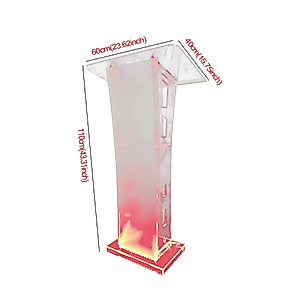 Clear Podium Stand with Lights, 43”Acrylic Podium Pulpits for Churches Professional Portable Presentation Podium Lectern for Offices and Classrooms