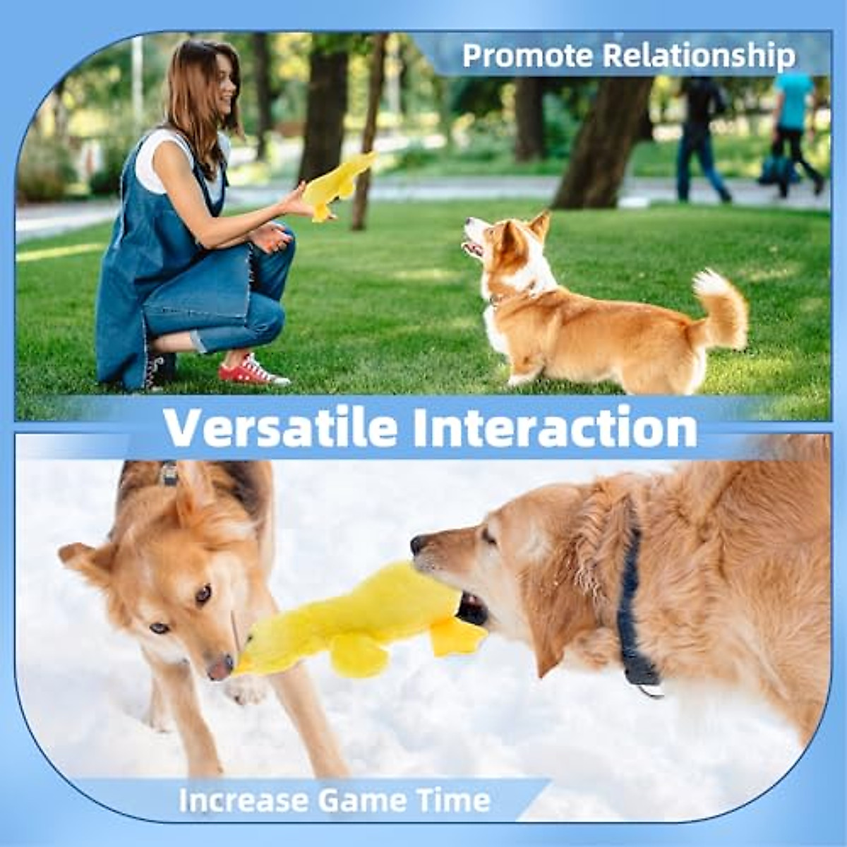 Mihachi Plush Squeaky Dog Duck Toys - Stuffed Pet Toy Duck Interactive Gifts for Dog Birthday Dogs Puppy Biting Chew Toys - for Medium and Large Dogs