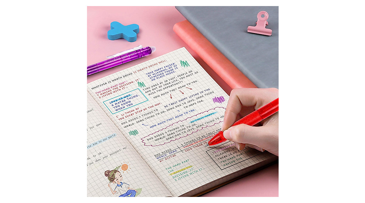 Erasable Gel Pens with 26 Vibrant Colors | Fine Point & Erasable