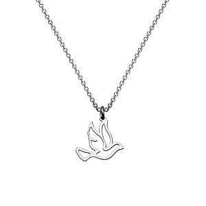 MYOSPARK Stainless Steel Dove Bird Necklace, Peace Gift for Her
