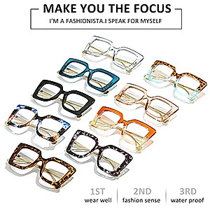 Outray Stylish Blue Light Glasses Non Prescription Frames for Women Cat Eye Fake Glasses Computer Glasses Anti Glare & UV