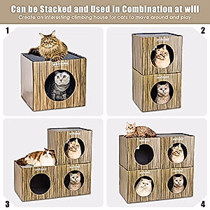 Heated Cat Houses for Outdoor Cats, PETNF Weatherproof Feral Cat House for Indoor Outside Cats Small Dogs in Winter, Heated Cat Bed with Pet Heating Pad, Foldable Waterproof Safe Insulated Cat Shelter