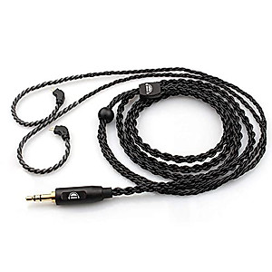 okcsc 2 Pin Cable for Earphone, Detachable Earphone Replacement Cable,6 Core Plated-Silver Upgrade Cable for KZ AS10 TRN V80(0.75mm,No Mic)