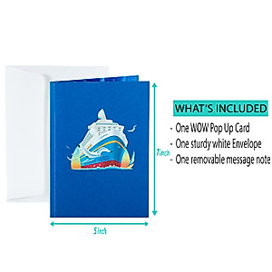 WOWPAPERART 3D Pop Up Greeting Card - Blank Inside for Personalized Messages, Multicolor, 5 x 7 Inches, Folded Flat, Great for Birthdays, Christmas, Love, Thank You, and More