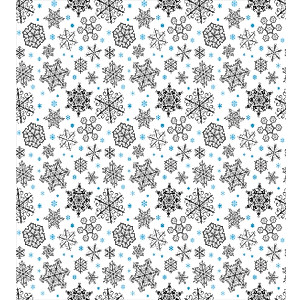 Ambesonne Snowflake Duvet Cover Set, Lace Style Arrangement of Snowflakes Winter Season Christmas Illustration, Decorative 3 Piece Bedding Set with 2 Pillow Shams, King Size, Blue Black White