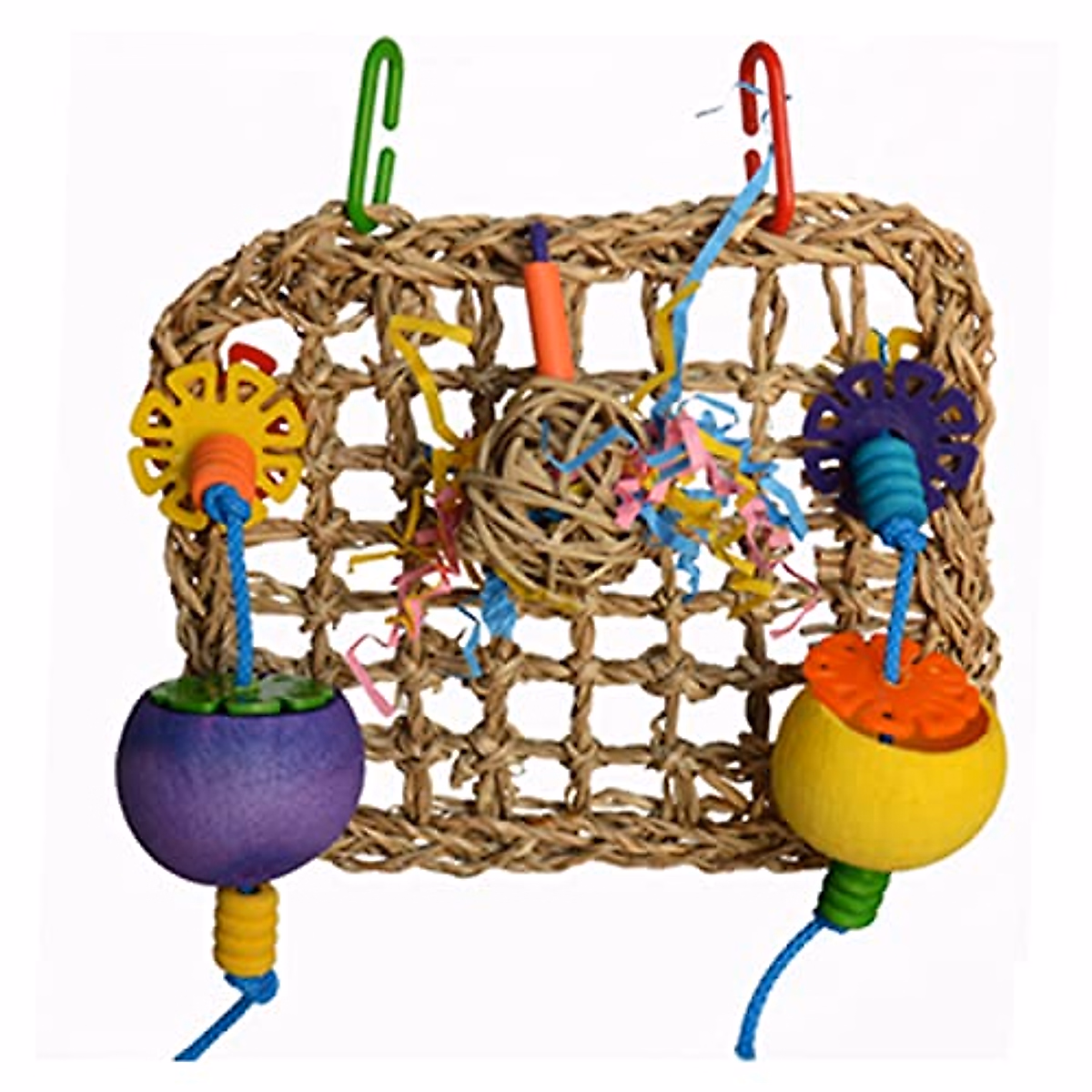Super Bird Creations SB965 Mini Seagrass Foraging Wall Bird Toy, Small/Medium Bird Size, 8" x 7" x 4"