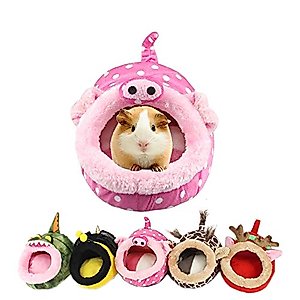 ABLAZE ZAI Small Animals Warm House Guinea Pigs Rabbit Hedgehog Dutch Rat Sleeping Cave Bed (L, Pink)