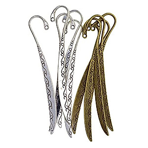 AMLESO 10pcs Bronze Silver Vintage Alloy Bookmarks with