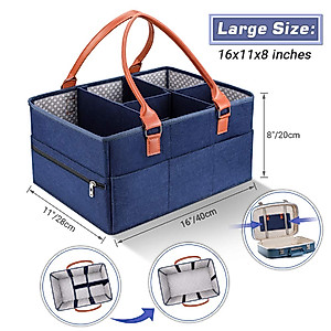 Baby Diaper Caddy Wipes Bag Portable Changing Table Organiser Nursery Storage Basket with Changeable Compartments