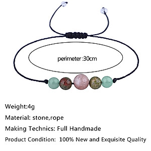 COLORFUL BLING Natural Healing Stone Quartz Crystal Bead Bracelet with Meaningful Card for Women Men Spiritual Anxiety Reiki Chakra Bracelets Protection Jewelry-fertility