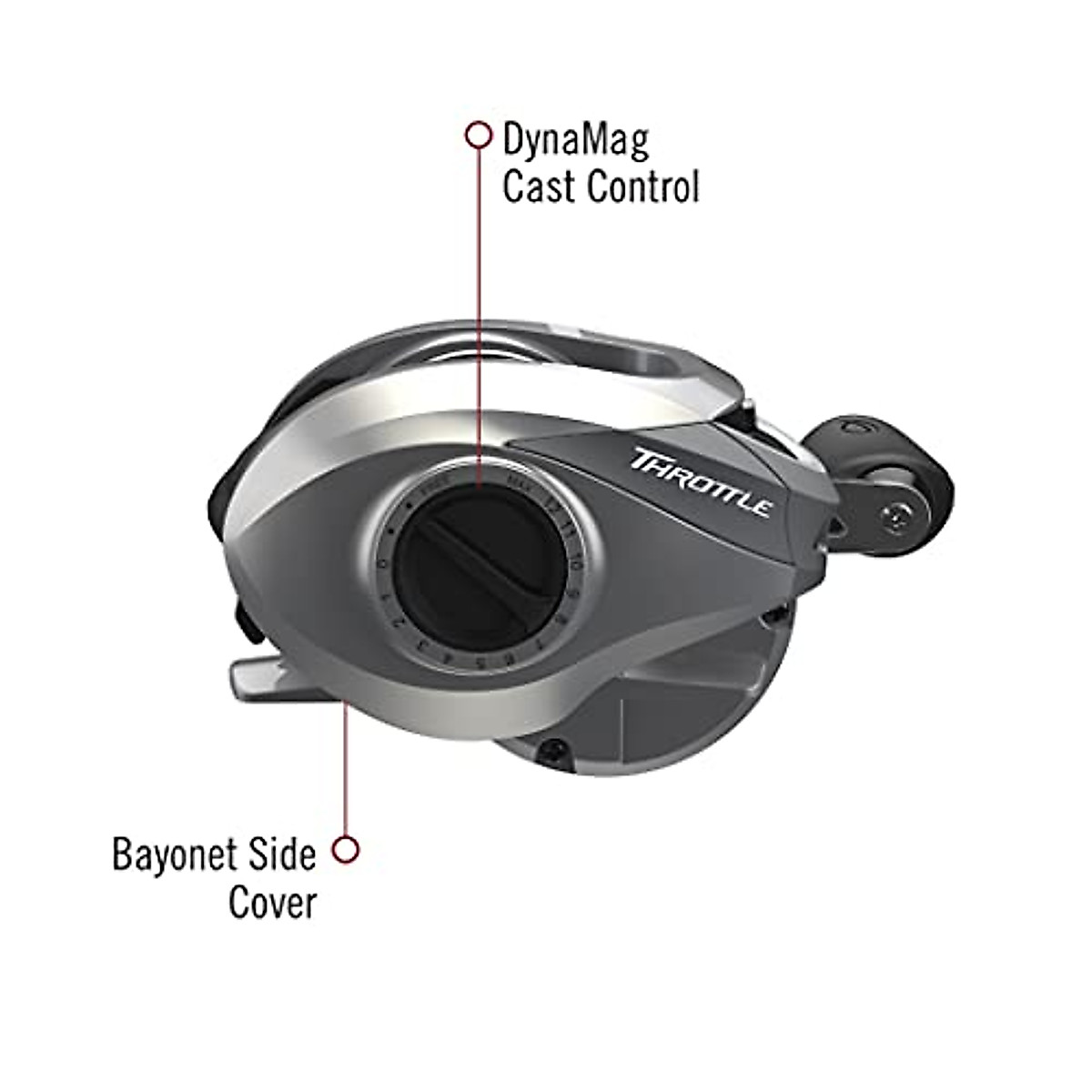 Quantum Throttle Baitcast Fishing Reel, 7 + 1 Ball Bearings with a Smooth and Powerful 7.3:1 Gear Ratio, Zero Friction Pinion, DynaMag Cast Control, and Oversized Non-Slip Handle Knobs