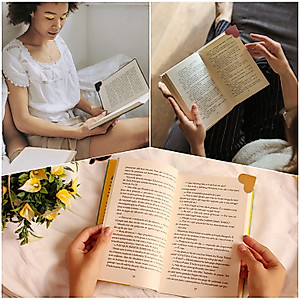 Leather Heart Bookmark,6 Pcs Corner Page Book Marks for Women,Kids, Book Accessories for Reading Lover,Cute Handmade Book Reading Gift for Book Lovers