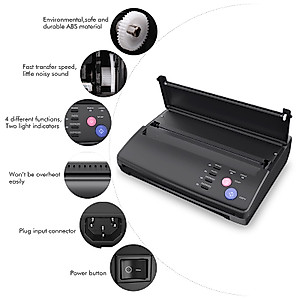 TATELF Tattoo Stencil Machine Thermal Copier Tattoo Stencil Printer with 20pcs Transfer Paper for tattooing Artists (Black)