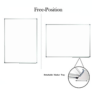 JILoffice Magnetic Dry Erase Board/Whiteboard, White Board 48 x 36 Inch, Silver Aluminum Frame Wall Mounted Board for Office Home and School