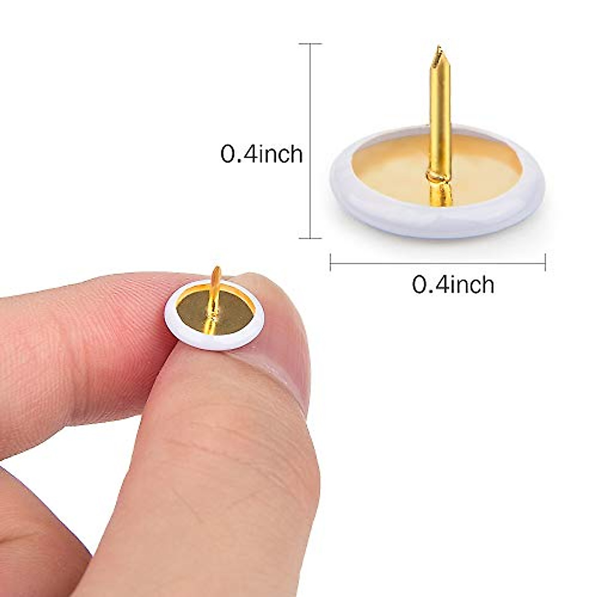 200PCS Decorative Thumb Tacks, SAILAVY Steel Round Head Push Pins for Home, School, Office, Map, Photo Wall, Cork Board Bulletin Board (White)