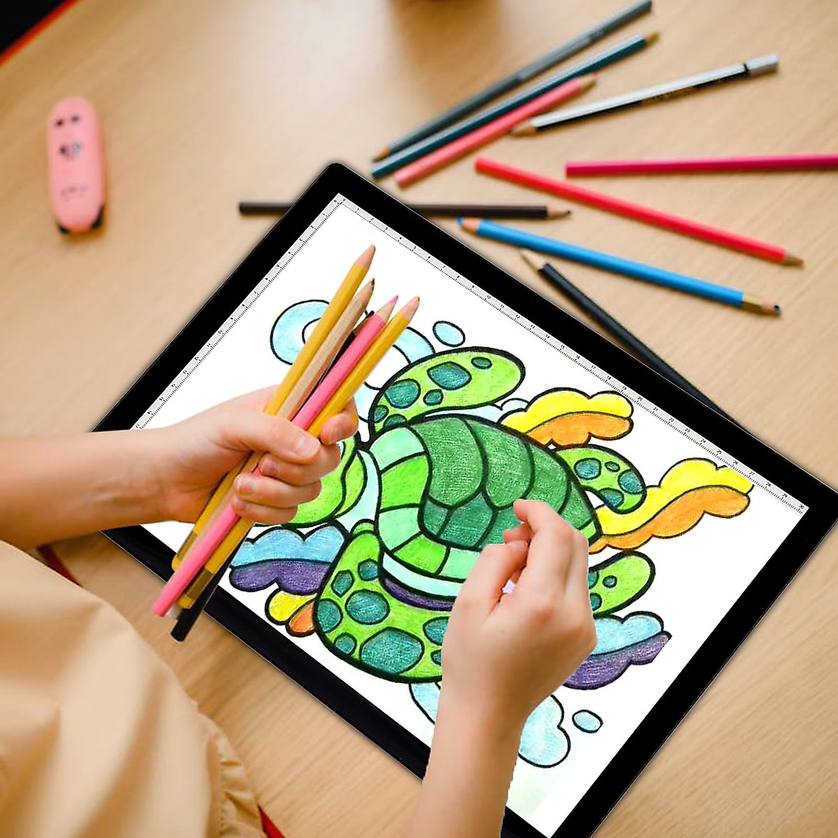 A4 Rechargeable Light Box with Bag, iVAOOZE Wireless Magnetic Tracing Light Pad, 5 Levels Brightness Light Table, Cordless Battery Powered Light Drawing Board for Diamond Painting Cricut Weeding Vinyl