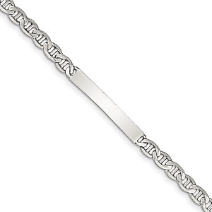 FindingKing Sterling Silver Anchor ID Bracelet 8"