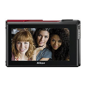 Nikon Coolpix S80 14.1 MP Digital Camera with 3.5-Inch OLED Touchscreen and 5x Wide-Angle Zoom Nikkor ED Lens (Red)