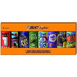BIC Special Edition Flick My BIC Series Lighters, Set of 8 Lighters