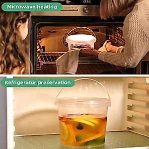 SHPii 68 oz Ice Cream Tub with Lid, Tamper Proof, BPA Free, Freezer and Microwave Safe Food Storage Container, Reusable Airtight Container, Leak Proof Tub for Snacks Deli Fruits, Drinks.(10 pack)