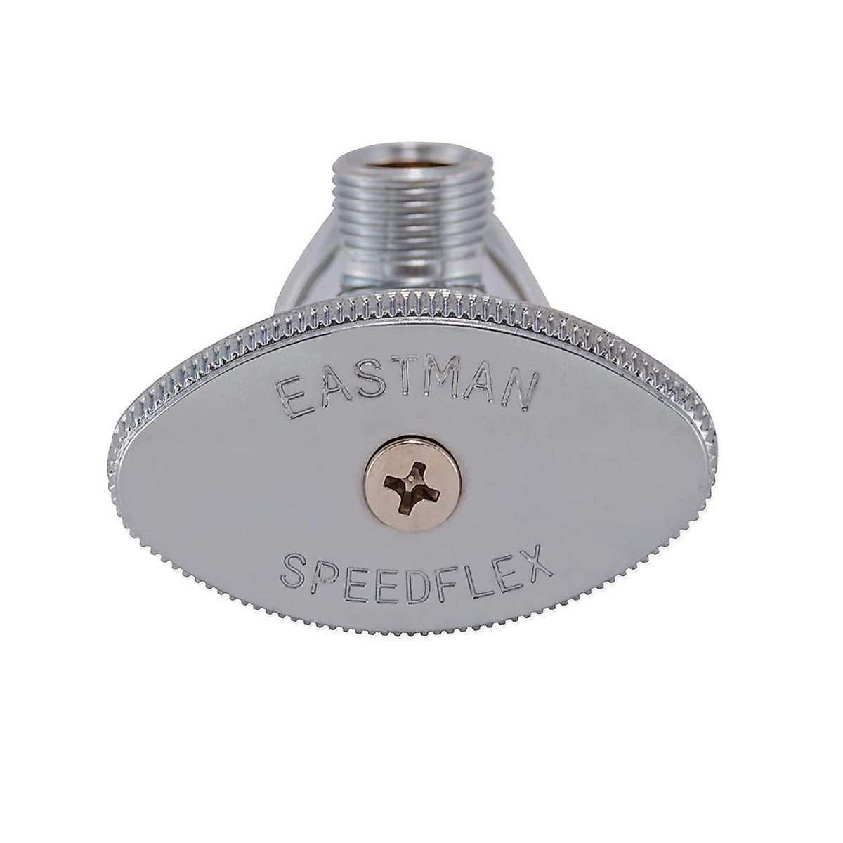 Eastman Multi-Turn Angle Stop Valve with Nut and Sleeve, 3/8 Inch OD x 5/8 Inch OD, Chrome Plate, 48290LF