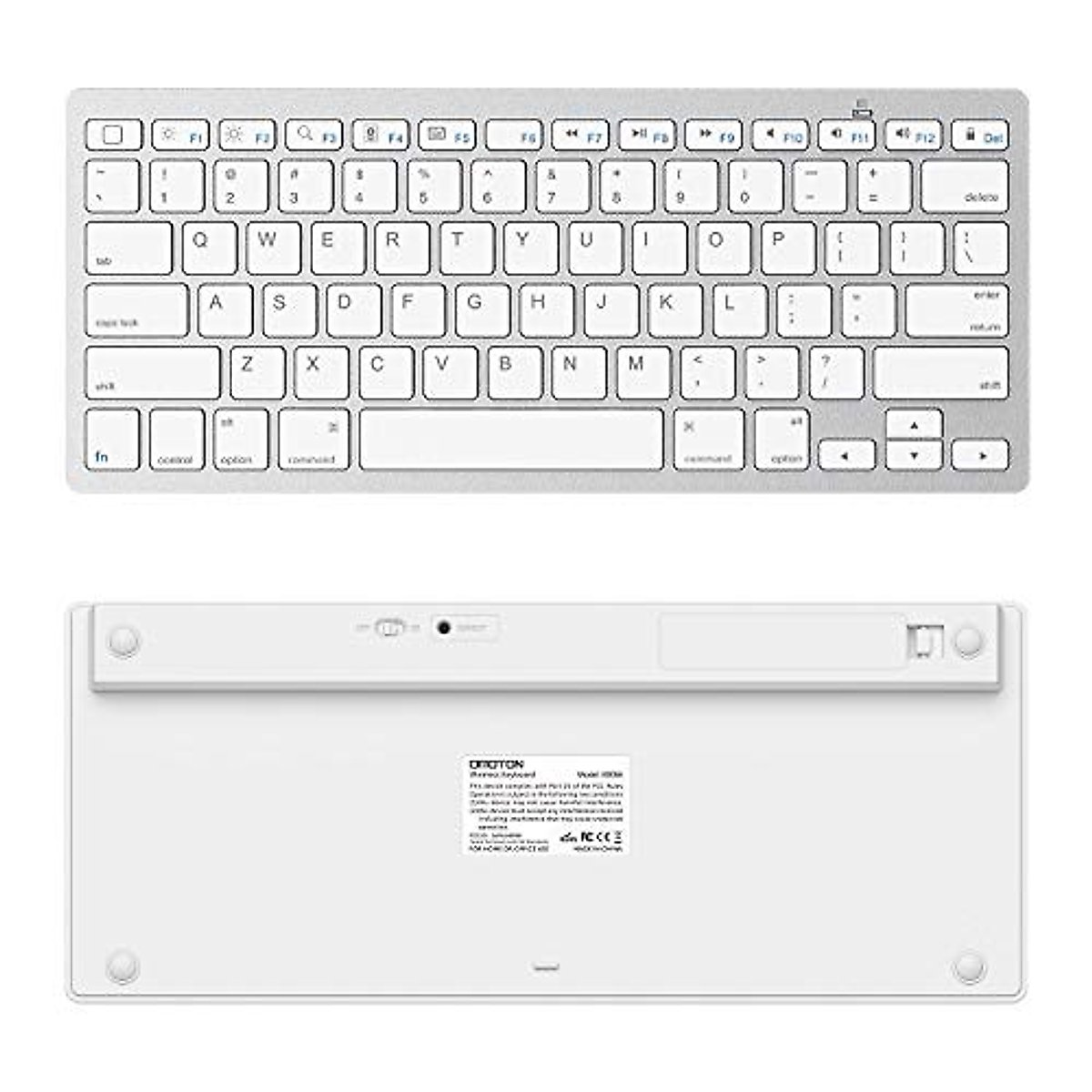 OMOTON Ultra-Slim Bluetooth Keyboard for iPad 10.2(9th/ 8th/ 7th Generation)/ 9.7, iPad Air 4th Generation, iPad Pro 11/12.9, iPad Mini, and More Bluetooth Enabled Devices, White