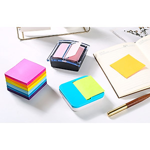 (8 Pack) Pop-up Sticky Notes 3x3 Inches, 8 Bright Colors Super Sticky Notes, Clean Removal, Recyclable, 84 Sheets/pad
