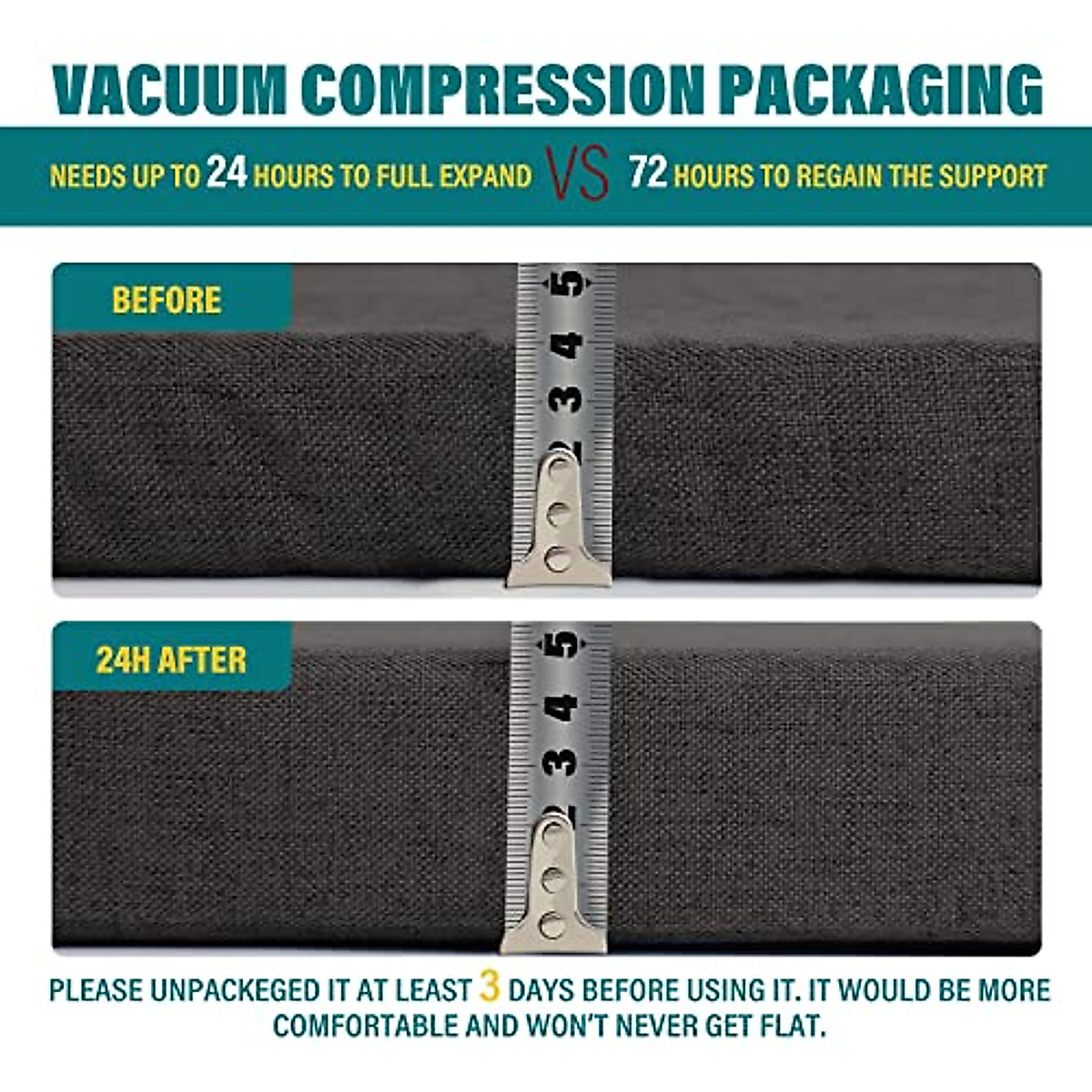 mudilun Bench Cushions,Bench Cushion for Indoor Furniture,70D Thickened Foam,31.4x11.8x1.96in with Ties Patio Cushions with Zipper,Soft Sofa Seat Cushion,Gray Patio Swing Pads