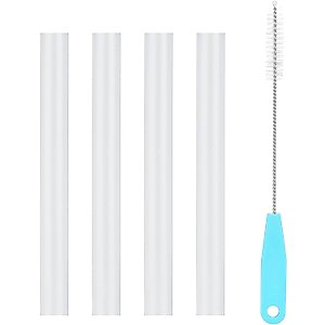 Replacement Straws Compatible with CamelBak eddy+12 oz Kids Water Bottle-CamelBak Straws Replacement-Accessories Set Include 4 BPA-FREE Straws and 1 Straw Cleaning Brush(12OZ)