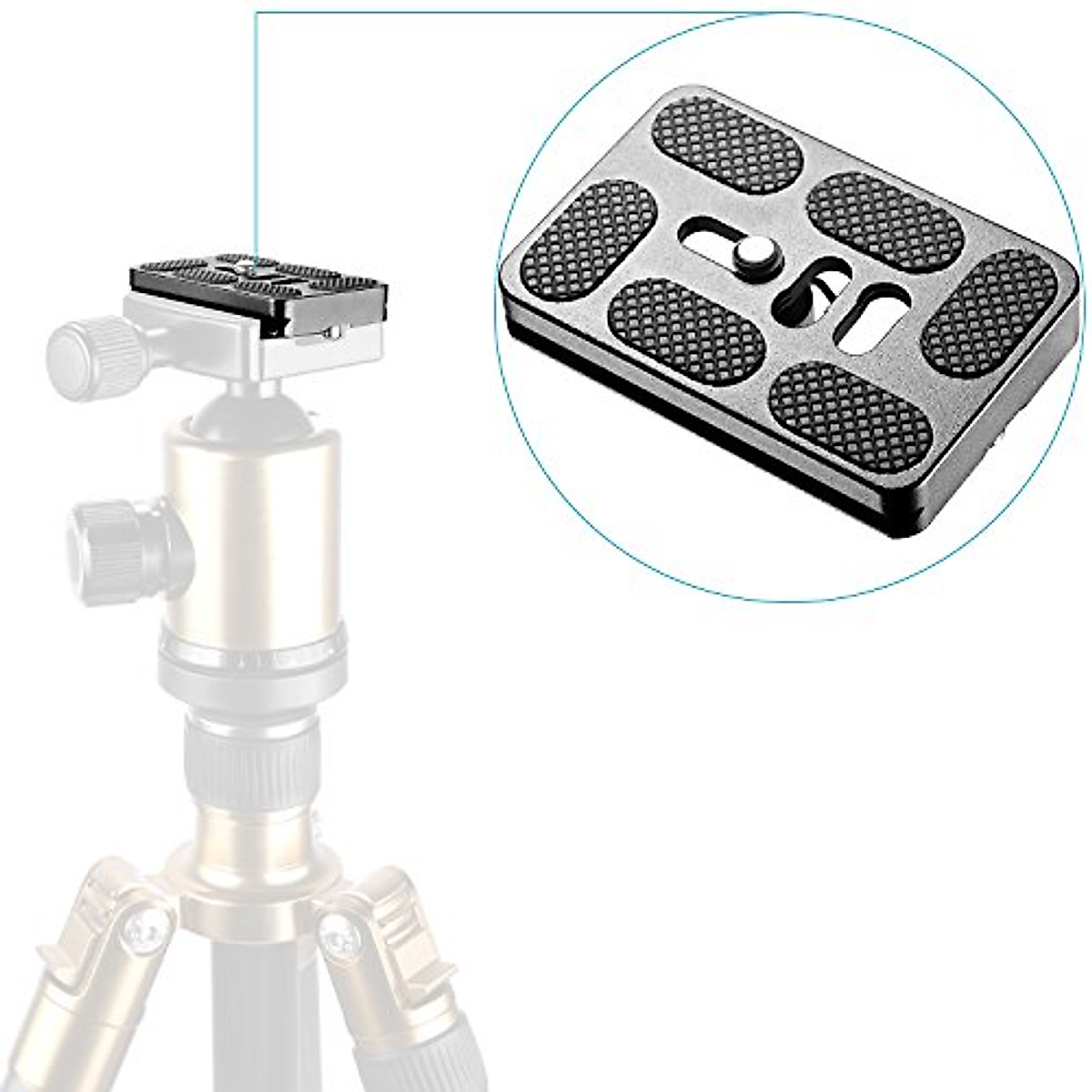 Neewer 2 Pieces Metal PU-60 60 Millimeter Universal Quick Shoe Plate with 1/4 inch Screw, for Camera Tripod Ball Head(Black)